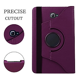 Tablet Case for Samsung Galaxy Tab A 10.1 2016 Model T580, EKVINOR Premium PU Leather 360 Degree Rotating Cover for Galaxy Tab A 10.1 inch