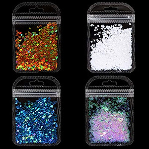 lixuesong Flakes Chunky Glitter Sequins Chunky Resin Fillers DIY Nail Art Resin Supplies Epoxy Resin Fillers for DIY Mixed Sequins