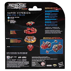 Beyblade Burst Pro Series Super Hyperion String Launcher  Pack, Right/Left Spin Beyblade Launcher with Spinning Top, Kid Toys for 8 Year Old Boys & Girls