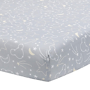 Lambs & Ivy Mickey Mouse 4Piece Crib Bedding Set, Gray