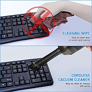 Keyboard Cleaner Powerful Rechargeable Mini Vacuum Cleaner, Cordless Portable Vacuum-Cleaner Tool for Cleaning Dust, Hairs, Crumbs, Scraps for Laptop, Piano, Computer, Car, Makeup Bag, Pet House