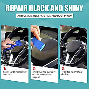 30/50ML Plastic Revitalizing Coating Agent,Nano Plastic Refreshing Coating, Plastic Parts Refurbish Agent for Car, Plastic Parts Retreading Agent Automotive Interior Cleaning Agent (50ml, 3sets)