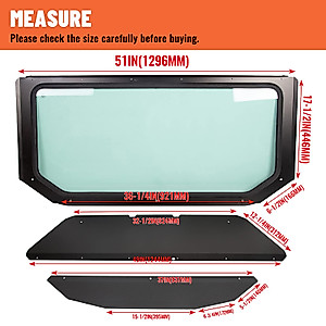 ECOTRIC Full Glass Windshield + Sun Visor Compatible With 2017 2018 2019 2020 2021 2022 2023 Can Am X3 Maverick all models, Tough & Durability