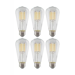 Satco S8554 5.5 watt ST19 LED; Clear; 2700K; 500 lumens; 120 Volts 6-Pack California Compliant