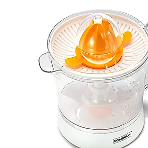 Dominion BPA-Free CitroMax Electric Citrus Juicer Extractor, Compact Volume Pulp Control, Oranges, Lemons, Limes, Grapefruits with Easy Pour Spout, 34oz, White