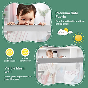 HONEY JOY Bed Rail for Toddlers, 77-in Extra Long, Portable Safety Bed Guardrail w/Double Safety Child Lock, Baby Bed Rail Guard, Fit King & Queen Full Twin Size Bed Mattress (77 INCH, Gray)