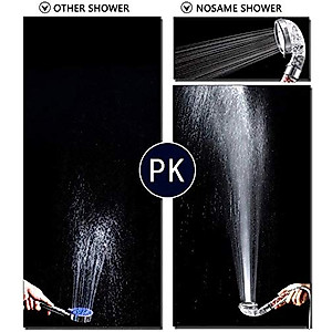 Nosame Shower Head, Filter Filtration High Pressure Water Saving 3 Mode Function Spray Handheld Showerheads 1.6 GPM for Hair & Skin