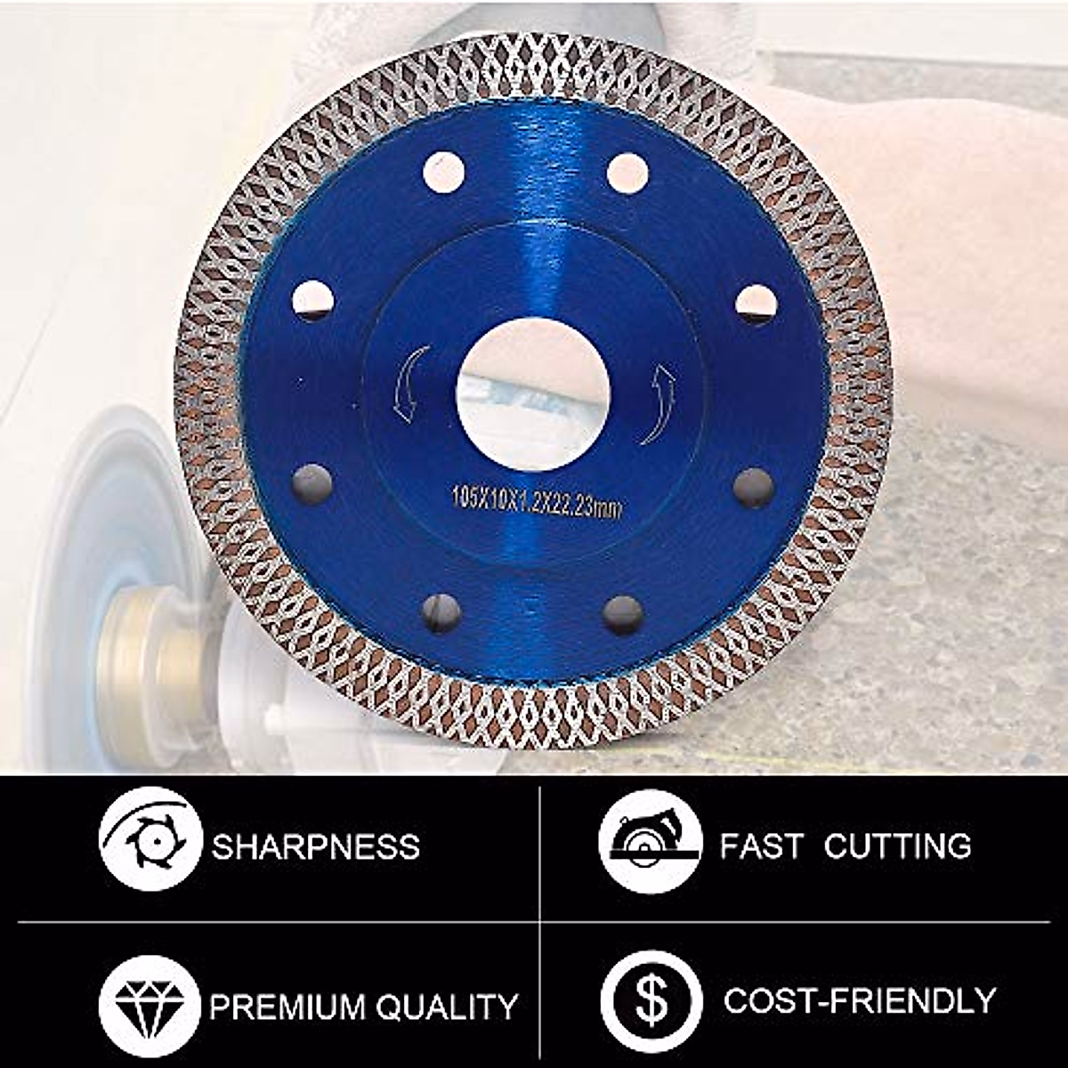 dIaPRo 4 inch Super Thin Diamond Tile Blade Porcelain Saw Blade for Cutting Porcelain Tile Granite Marbles (4inch)