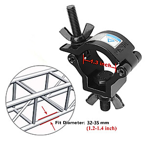 10 Pack Stage Lighting Clamp 1.26-1.38 Inch Lighting Mount Fits 32-35mm OD Pipe Duty 165lb Hook Clamp