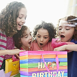 ZGORENDZ 2 Pack 13'' Large Gift Bag with Card and Tissue Paper for Birthday Party