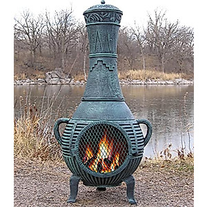The Blue Rooster Pine Aluminum Chiminea in Charcoal