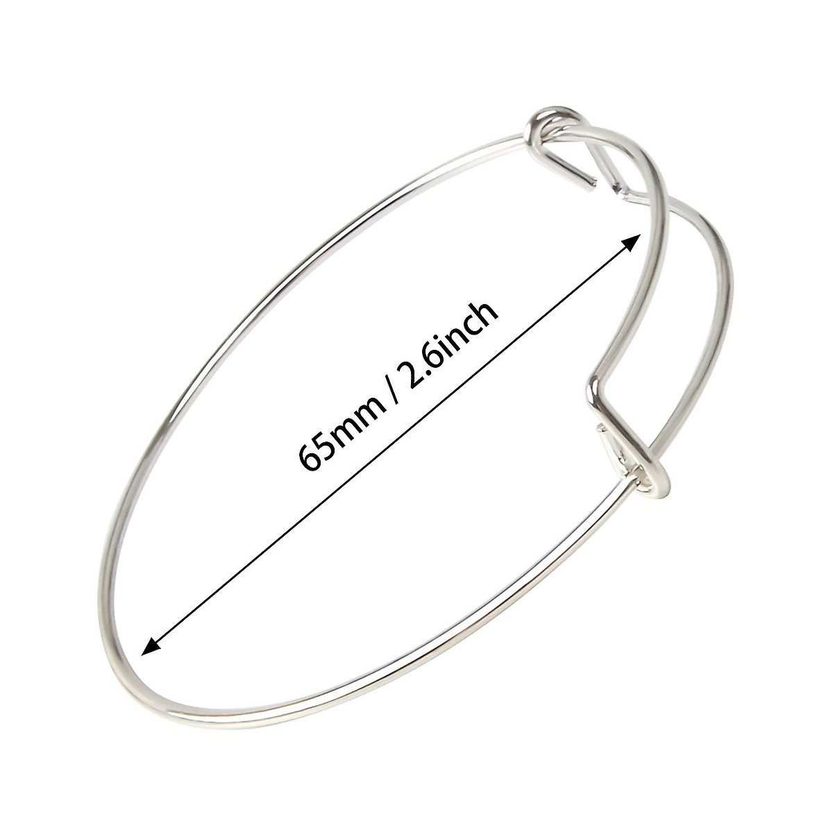 UPINS 100Pcs Expandable Blank Bangle Bracelets Adjustable Wire Bracelets for DIY Jewelry Making (Silver) (Silver)
