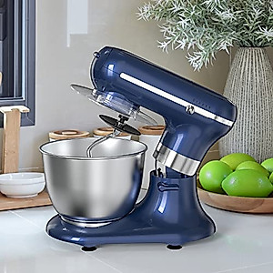 Aifeel Stand Mixer, 6 in 1 Multifunctional Electric Kitchen Mixer 800W 5 Speed with 1.5L juice cup,6.5 QT Bowl, Dough Hook, Whisk, Beater,Meat Grinder , Blender, Sausage Kit (blue)