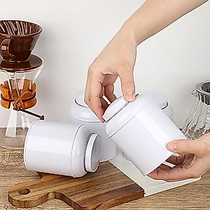 JUXYES Pack of 6 Tea Tins Canister with Airtight Double Lids, 18oz Loose Leaf Tea storage Airtight Kitchen Canisters, Round Tins Can Box for Storage Loose Tea Coffee Herbs and Spices, White