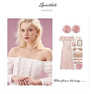 Spiritlele Flower Magnetic Earrings Set Clip on Non Piercing Fake Stud Earrings Pack for Women