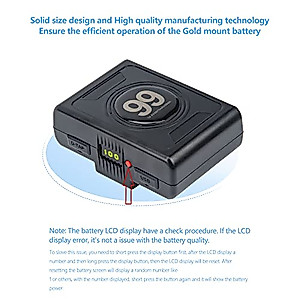 REYTRIC 99Wh(6875mAh) Gold Mount Battery with D-tap Charger and D-Tap Output Cable for DSLR Camera Camcorder Broadcast LED Light Replacement Brick