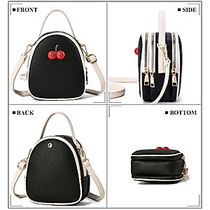 Small Leather Crossbody Bags Shoulder Bag for Women Stylish Ladies Messenger Bags Cell Phone Purse and Handbags Wallet (Cherry - Dark Green)