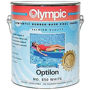 Optilon Synthetic Rubber Swimming Pool Paint - White - 1 Gallon