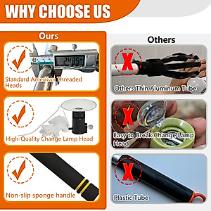 Frebuta Light Bulb Changer Pole,26 to 146In Light Bulb Changer for High Ceilings with Baskets and Suction Cup Light Bulb Remover Long Handle Multi-Purpose Extension Pole Stainless Steel Tube Study