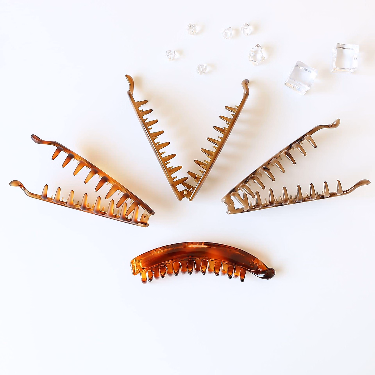 Banana Clips Hair Clincher Combs for Women Thick Fine Hair Fishtail Hair Bannana Clip Ponytail Holder Accessories for Women Girls Hair Fish Clips Banana Barrettes 5 Pcs