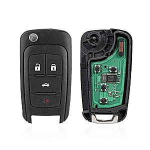 Car Remote Flip Key Fob Replacement Fits for 2010-2017 Chevy Equinox, Sonic Malibu Camaro Cruze 2010-2016 Buick Lacrosse Regal Verano (OHT01060512)