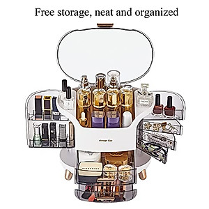 MNZJIA Cosmetics Makeup Organizer,Skincare Organizer,Dustproof Waterproof Large Cosmetics Organizer,Jewelry Lipstick Organizer(White)