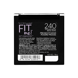 Maybelline New York Fit Me Set + Smooth Powder Makeup, Golden Beige, 0.3 oz.