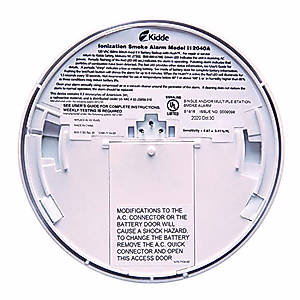 Kidde Smoke Detector, Hardwired Smoke Alarm with 9-Volt Battery Backup, Test-Reset Button, Interconnect Capability