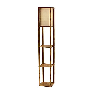 Adesso 3138-12 Wright Shelf Lamp, Natural Wood Veneer on Mdf