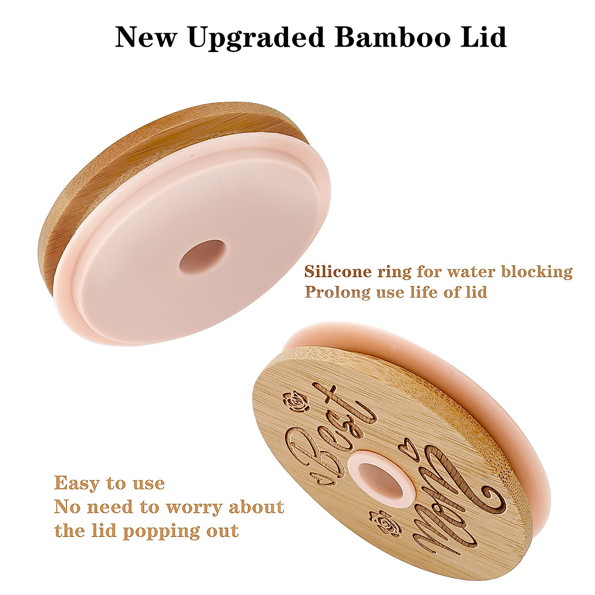 ANOTION Christmas Mom Gifts, Best Mom Ever 24oz Wide Mason Jar with Lid and Straw Novelty Mothers Day Gifts from Daughter Son Birthday Gift for Mom New Mom Gift with Exquisite Box Packing