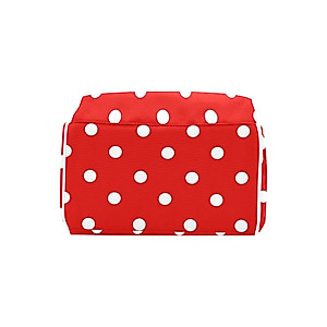 NZOOHY Polka Dots Bow Personalized Name Diaper Bag Tote, Custom Waterproof Nursing Baby Bag Mummy Backpack for Mom Travel Outdoor, 15'' X 10.83'' X 6.69''