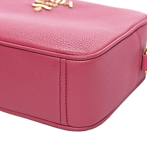 Prada Vitello Phenix Leather Peonia Pink Shoulder Camera Bag 1BH103