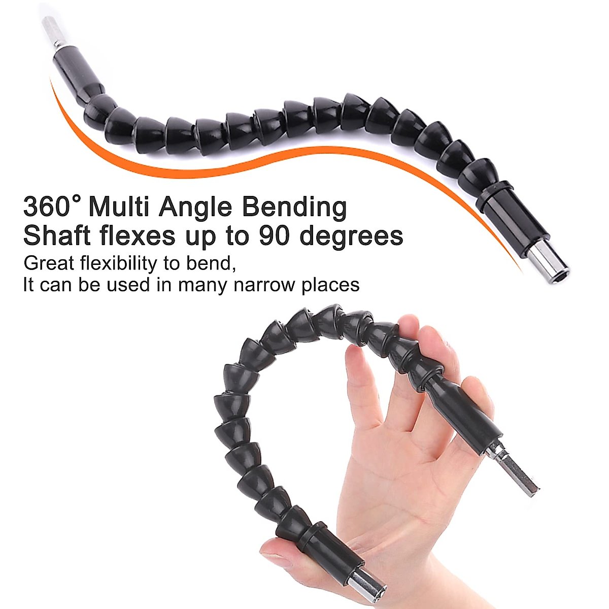 23pcs Flexible Drill Extension - 1/4" Magnetic Hex Soft Flexible Shaft Extension Bits - 9 Universal Nut Driver Drill Bit Set And 12 Screwdriver Bit Sets Included - Flex Bit Extension For Furniture