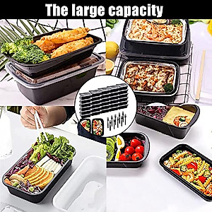 lamsexx 80 Pcs Small Meal Prep Containers,50Pcs (26 OZ/750ML) Small Food Storage Containers with Lids and 30Pcs Forks, Lunch Containers,Freezer/Dishwasher Safe