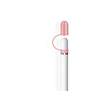 siduater [4-Pack] Silicone Protective Accessories for Apple Pencil 1st Generation, Includes 1 Apple Pencil Cap Replacements, Apple Pencil Cap Holder, Apple Pencil Tip Cover, Adapter Tether, Pink