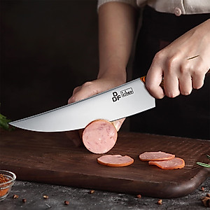 DDF iohEF Chef Knife 8 inch, Super-Sharp High Carbon Stainless Steel Kitchen Knife Ergonomic Wood Handle Durable Blade Cooking Cutting Chopping Knife with Gift Box