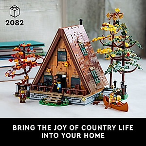 LEGO Ideas A-Frame Cabin 21338 Collectible Display Set, Buildable Model Kit for Adults, Gift for Nature and Architecture Lovers, includes 4 Customizable Minifigures and 11 Animal Figures