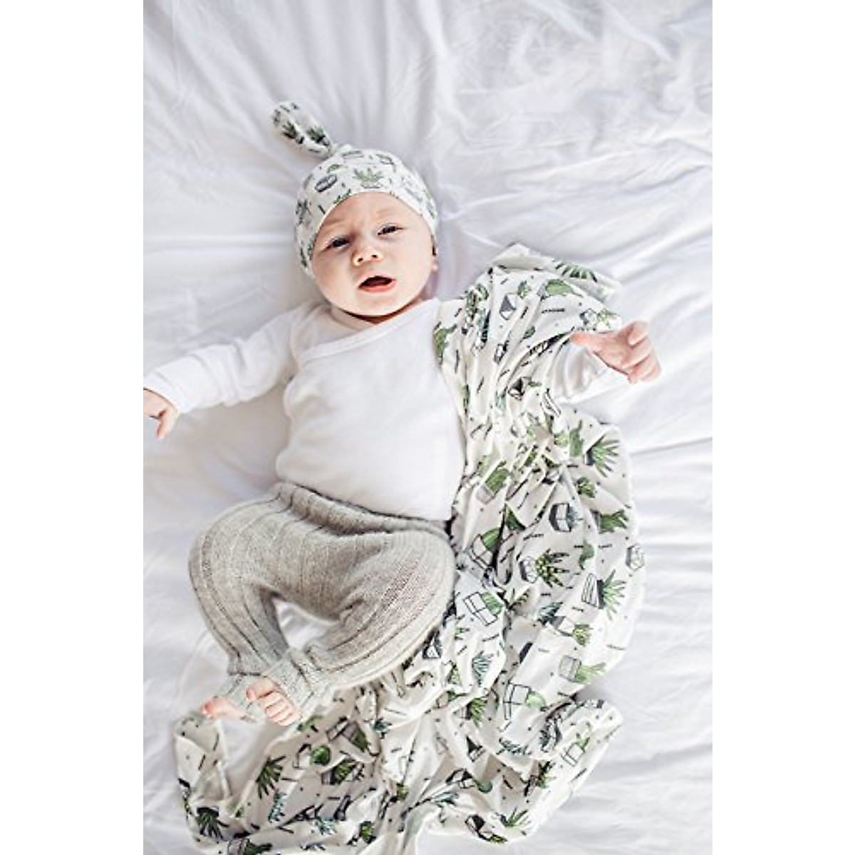 Large Premium Knit Baby Swaddle Receiving Blanket "Shiloh" by Copper Pearl