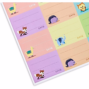 Juvale 500-Pack Self-Adhesive Baby Bottle Labels for Daycare, Writable Stickers for Baby Food, Breastmilk, 10 Animal Designs (1.5x1 in)