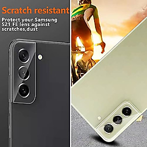 Ferilinso Designed for Samsung Galaxy S21 FE 5G Screen Protector, 3 Pack HD Tempered Glass with 2 Pack Camera Lens Protector [Case Friendly] [Bubble Free] [Easy Installation]