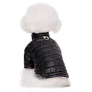 Miaododo Winter Small Medium Dog Coat Windproof,High Collar Dog Jacket Cotton-Padded for Puppy Cat Doggie Pets Dog Clothes Apparel Clothing with Zipper and D Ring
