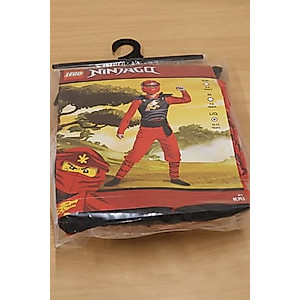Disguise Kai Costume for Kids, Classic Lego Ninjago Legacy Themed Children's Character Jumpsuit, Child Size Large (10-12), Red & Black