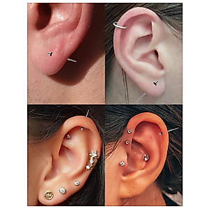 Vsnnsns 8G 316L Surgical Stainless Steel Ear Gauges Stretching Kit Plugs Tapers Insertion Pin for Earrings Nose Rigns Navel Nipple Lip Tongue Rings Jewelry Stretcher Piercing Stretching Kit Tools