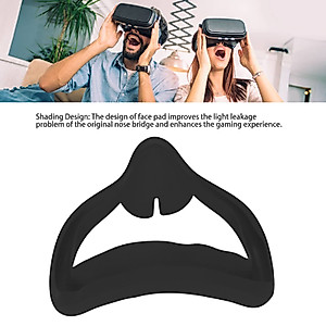 Silicone VR Face Cover Pad, VR Glasses Silicone Eye Mask Breathable Anti Sweat VR Protective Cover for Oculus Quest 2 Gaming Headset(Black)