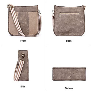 Caitina Crossbody Bag For Women,Vegan Leather Crossbody Hobo Handbag with 2 Adjustable Strap Zipped Pockets Shoulder Bags(Apricot)