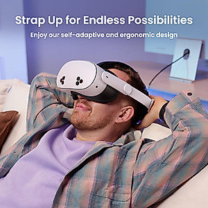 KIWI design K4 Comfort Head Strap Accessories for Meta/Oculus Quest 3/3S, Non-Battery Lightweight Head Strap