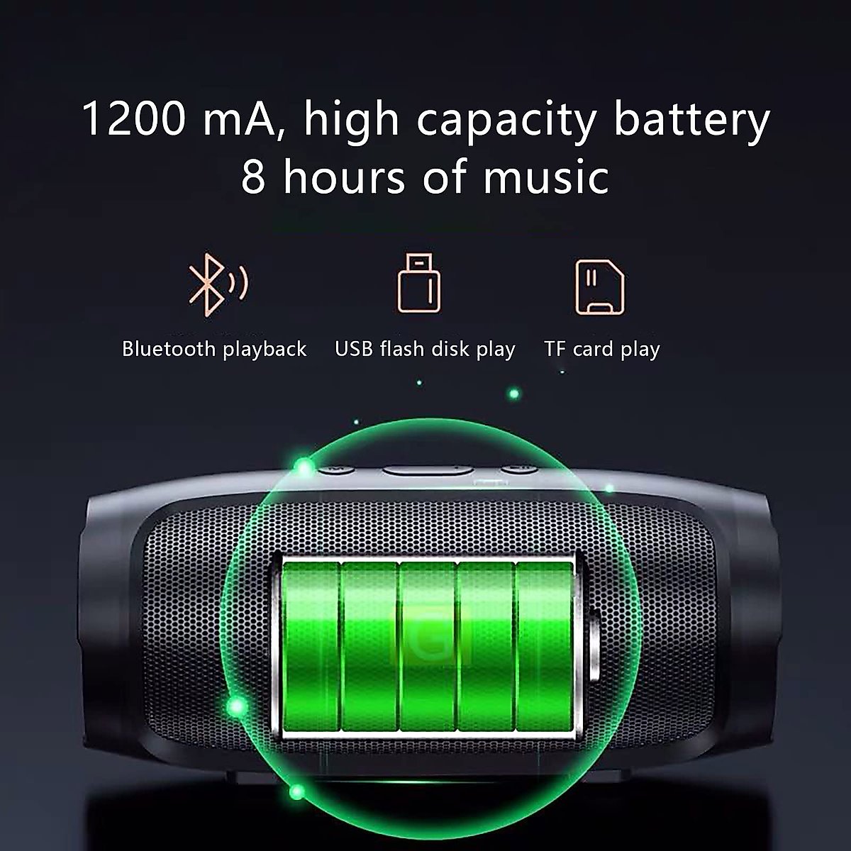 SAINGACE Wireless Handheld Bluetooth Speaker, 360 ° Balanced Surround Dual Speaker, Outdoor Portable Plug-in Subwoofer Dual Speaker Durable Smart Speaker, Mini Sound System, Home Radio (Black)