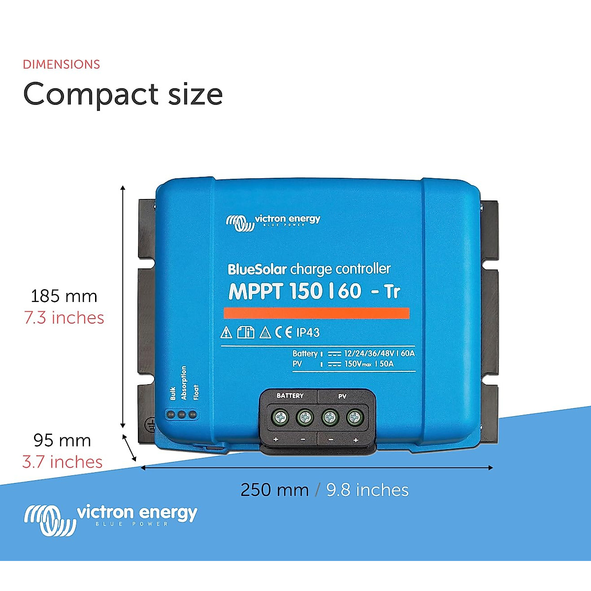 Victron Energy BlueSolar MPPT TR 150V 60 amp 12/24/36/48-Volt Solar Charge Controller