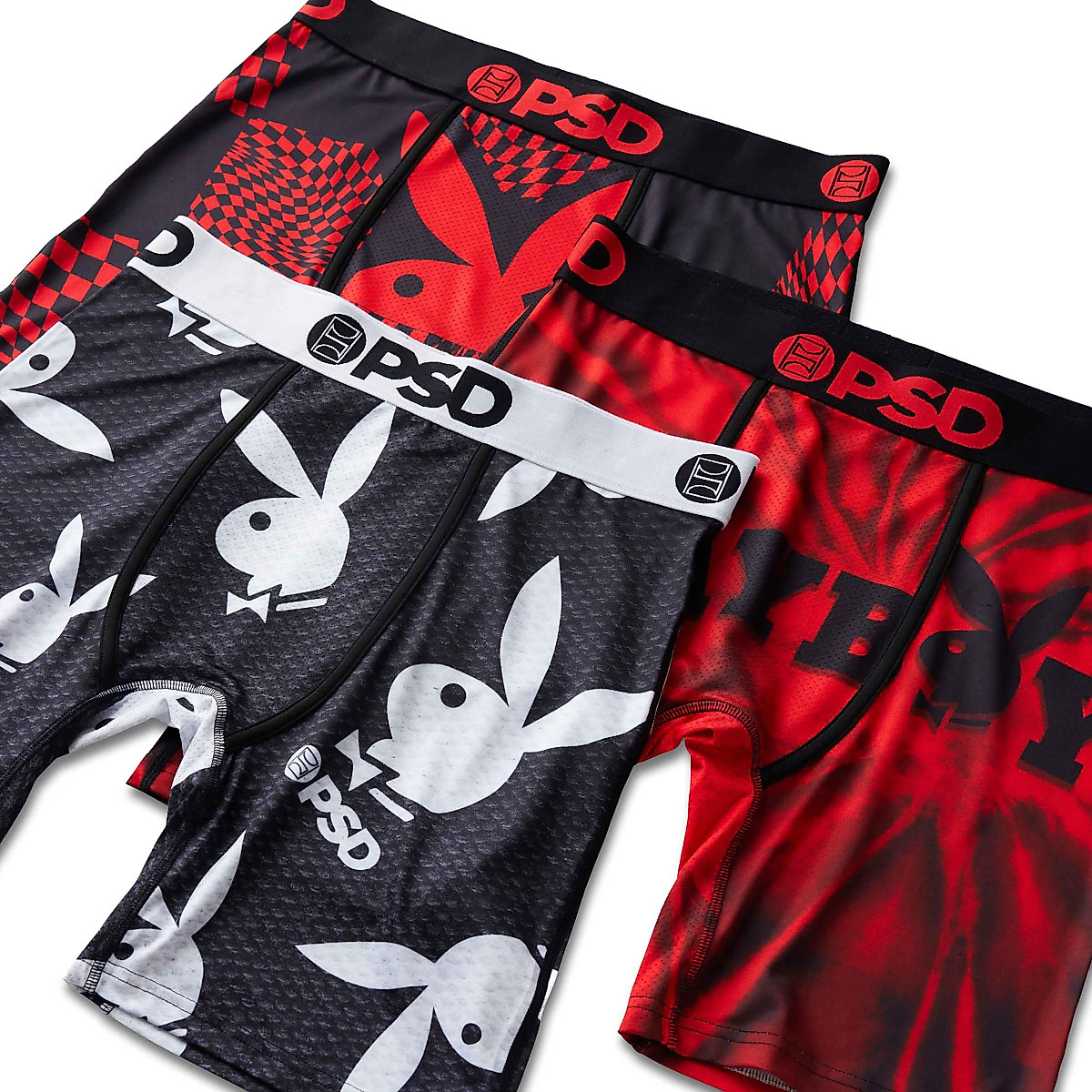 PSD Men's Playboy Kit 3-Pack Bx Boxer Briefs, Multi, M