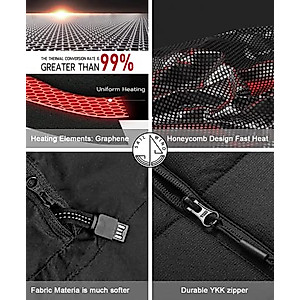 Sailwind Men's Lightweight Heated Vest Smart Electric Rechargeable Jacket With Removable Hood (Battery Included) US Large Navy Blue